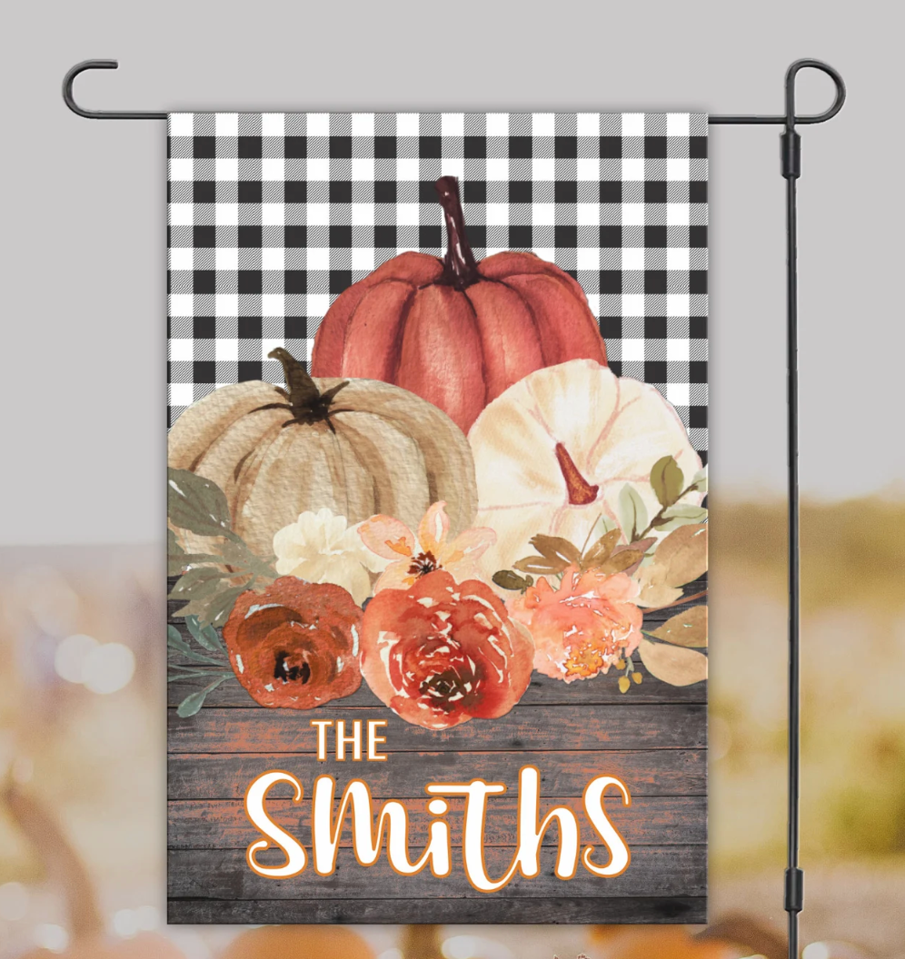 Personalized Buffalo Plaid and Faux Wood Fall Flag – Carlee's Customs