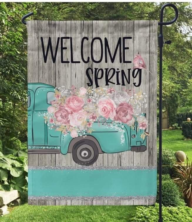 Welcome Spring Flag – Carlee's Customs